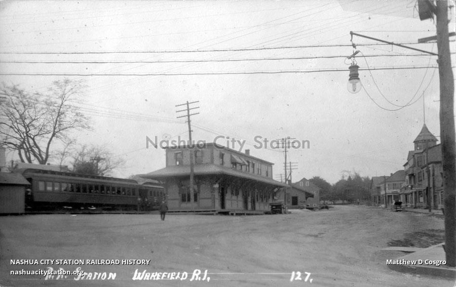 Postcard: Railroad Station, Wakefield, Rhode Island | Railroad History