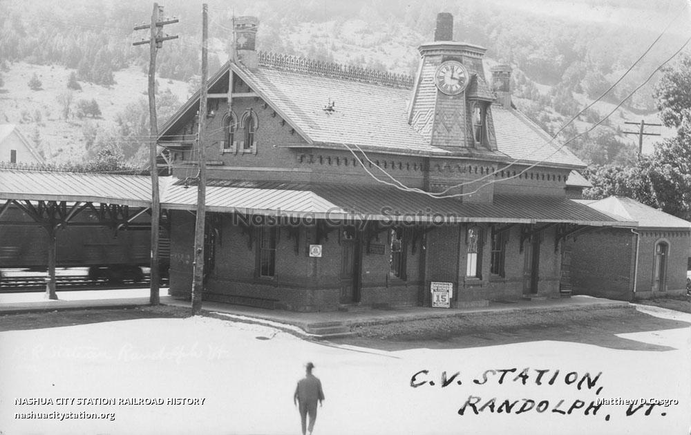 Postcard: Central Vermont Station, Randolph, Vermont | Railroad History
