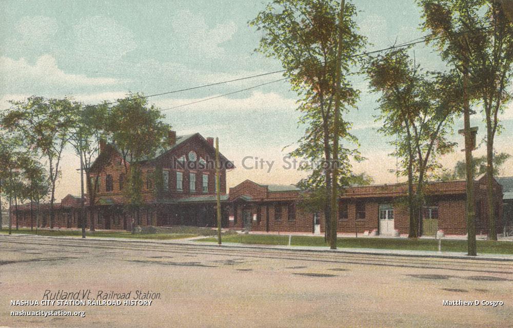 Postcard: Rutland, Vermont, Railroad Station | Railroad History