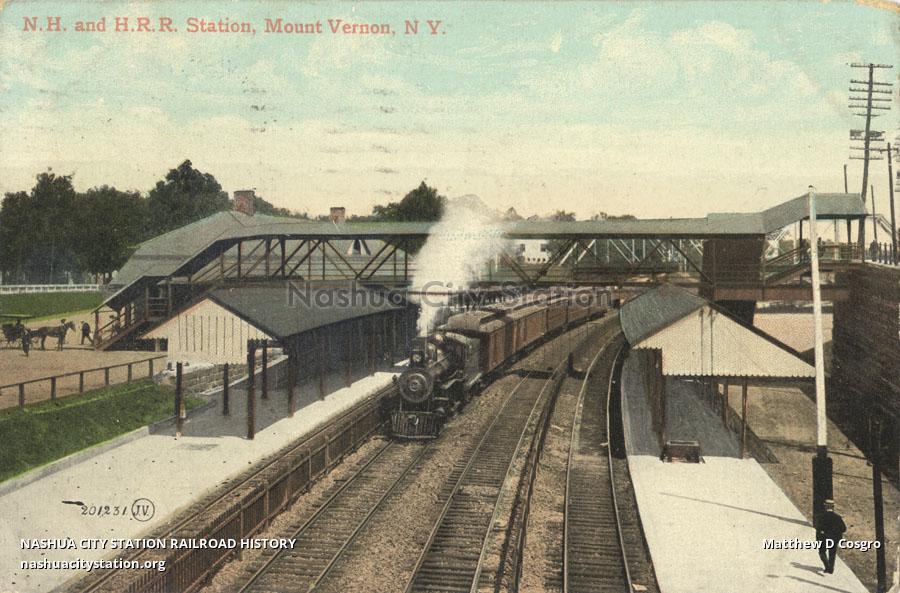 Postcard: New Haven & Hartford Railroad Station, Mount Vernon, New York ...