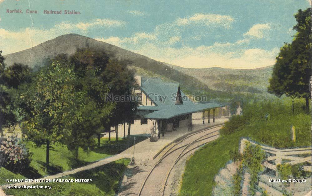 Postcard: Norfolk, Connecticut Railroad Station | Railroad History