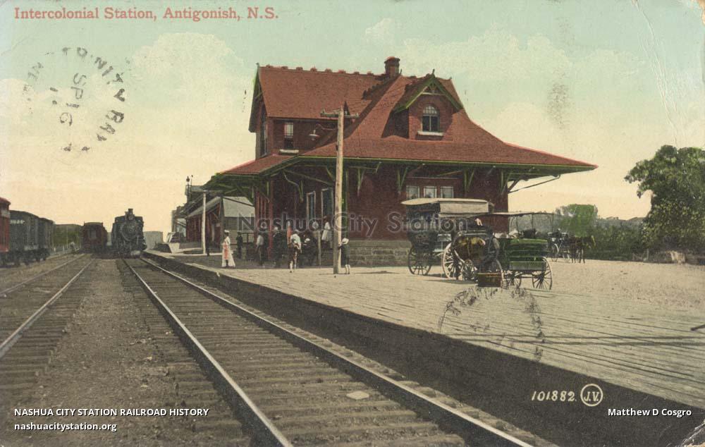 Postcard: Intercolonial Railway Station, Antigonish, Nova Scotia ...