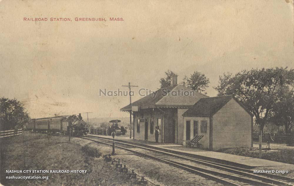 Postcard: Railroad Station, Greenbush, Massachusetts | Railroad History