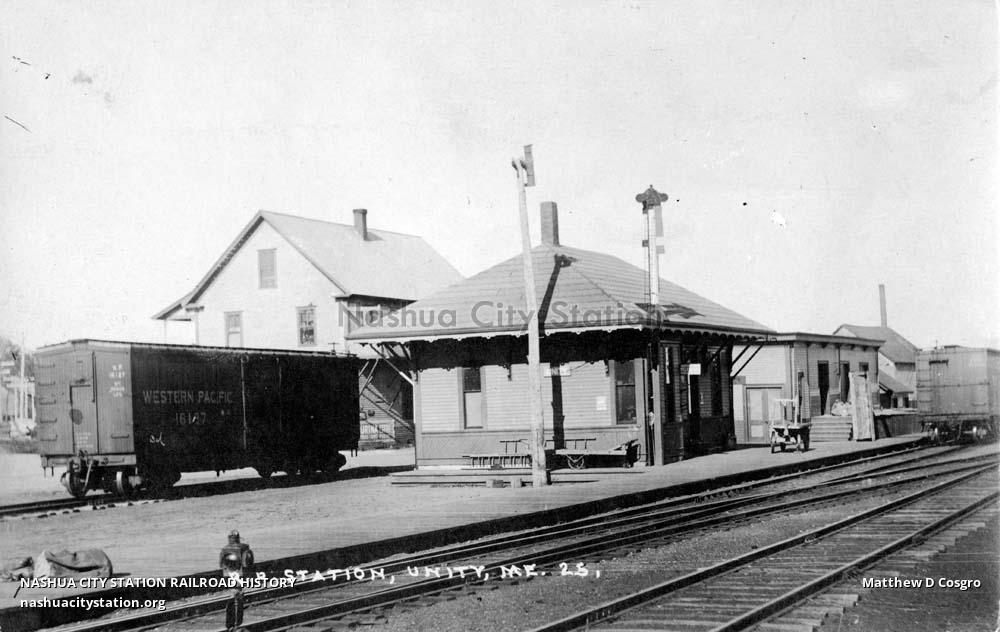 Postcard: Railroad Station, Unity, Maine | Railroad History