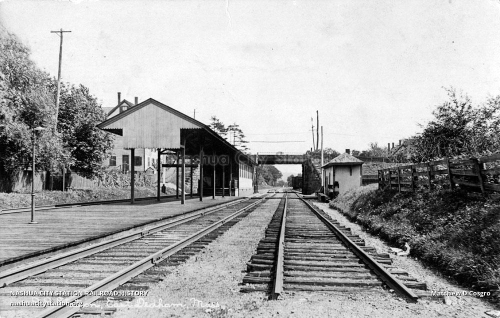 Postcard: Railroad Station, East Dedham, Massachusetts | Railroad History