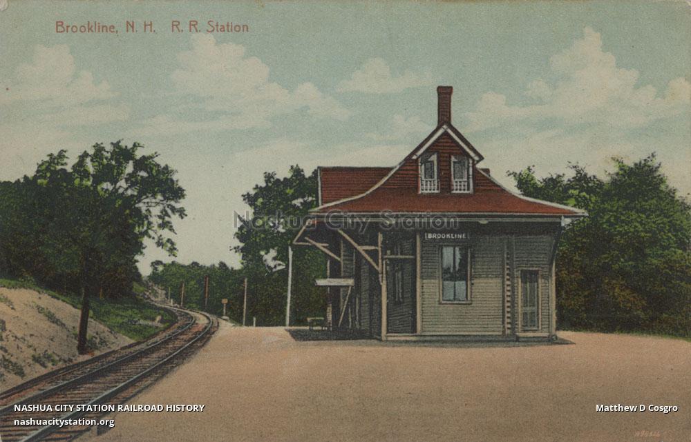 Postcard: Brookline, New Hampshire. Railroad Station | Railroad History