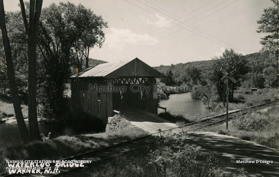 Postcard: Waterloo Bridge, Warner, N.H. | Railroad History