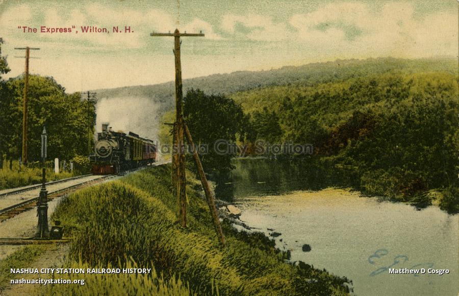 Postcard: "The Express", Wilton, New Hampshire | Railroad History