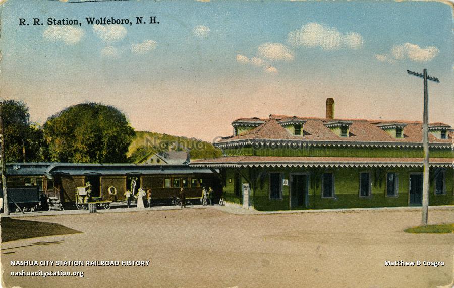 Postcard: Railroad Station, Wolfeboro, New Hampshire | Railroad History