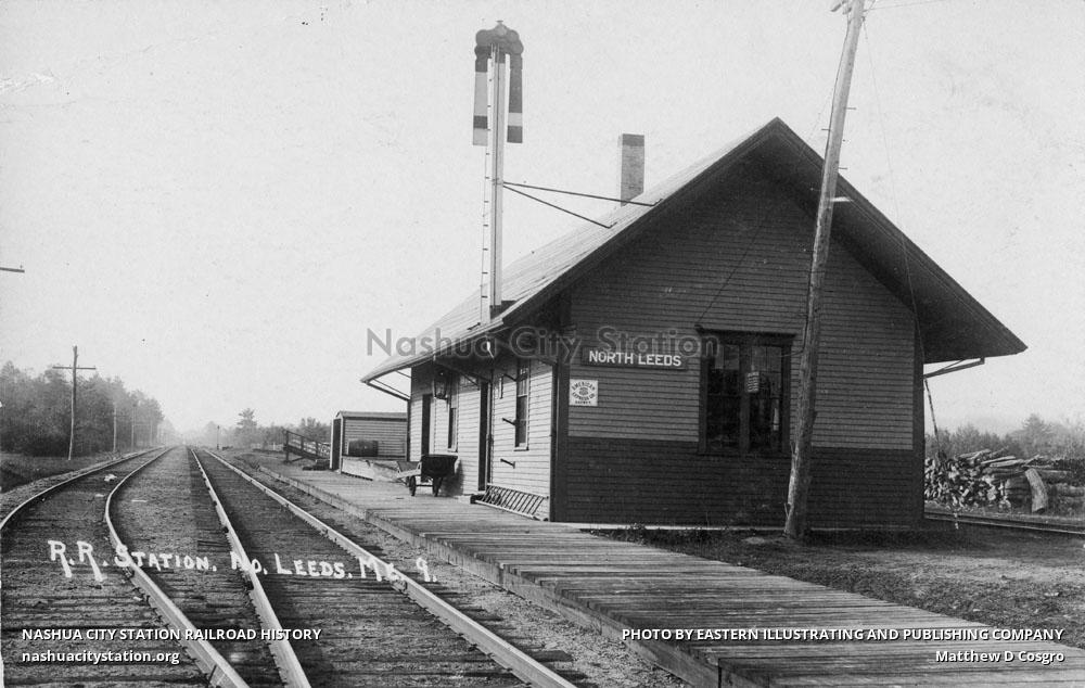 Postcard: Railroad Station, North Leeds, Maine | Railroad History