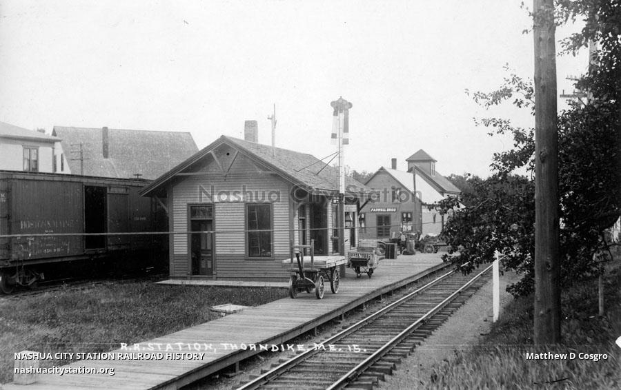 Postcard: Railroad Station, Thorndike, Maine | Railroad History