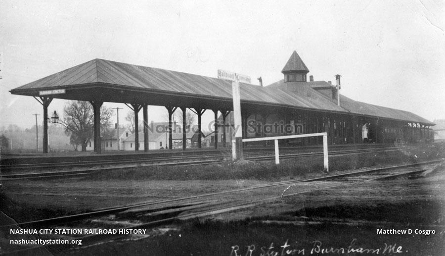 Postcard: Railroad Station, Burnham, Maine | Railroad History
