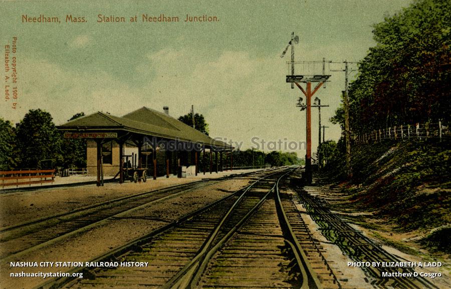 Postcard: Needham, Massachusetts. Station at Needham Junction ...