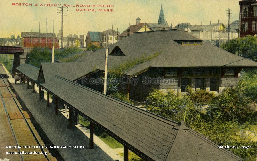 Postcard: Boston & Albany Railroad Station, Natick, Massachusetts ...