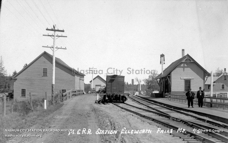Postcard: Maine Central Railroad Station, Ellsworth Falls, Maine ...