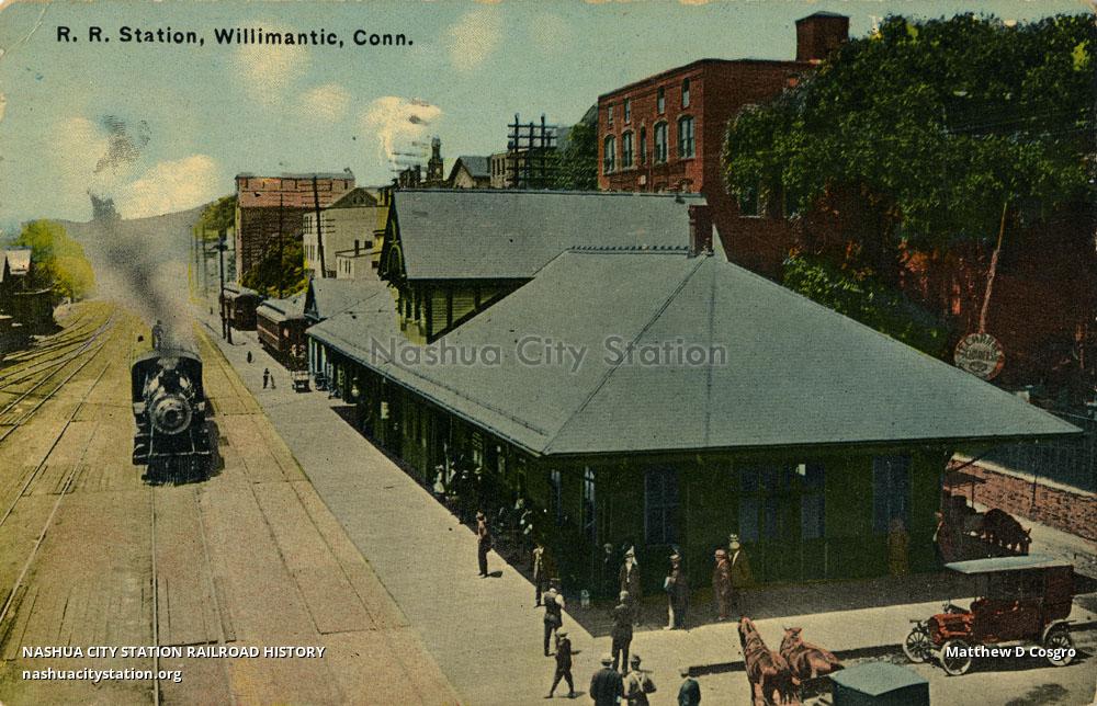 Postcard: Railroad Station, Willimantic, Connecticut | Railroad History