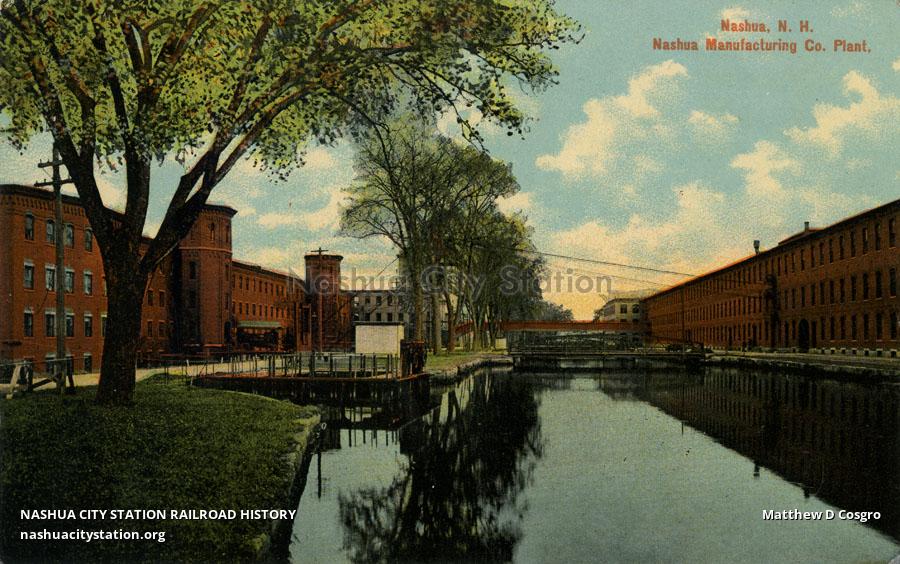 Postcard: Nashua, New Hampshire, Nashua Manufacturing Company plant ...