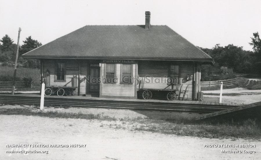 Postcard: Railroad Station, Pondville, Massachusetts | Railroad History
