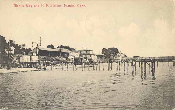 Postcard: Niantic Bay and Railroad Station, Niantic, Connecticut ...