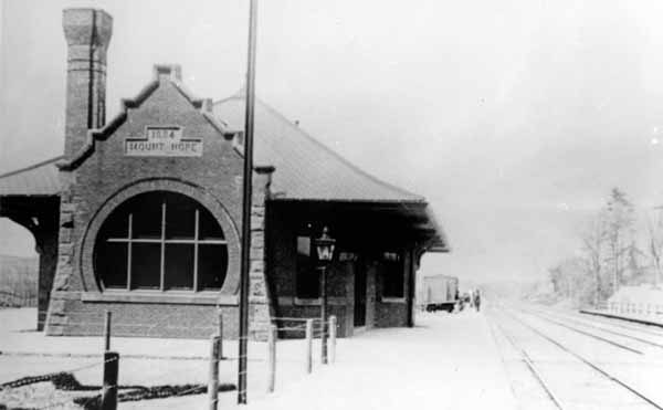 Postcard: Railroad Station, Mount Hope, Massachusetts | Railroad History