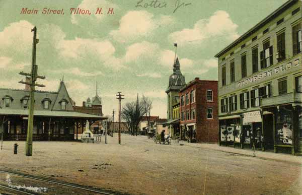 Postcard: Main Street, Tilton, New Hampshire | Railroad History
